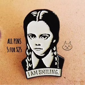 Jewelry | New 525 Wednesday Addams Enamel Brooch Pin | Poshmark